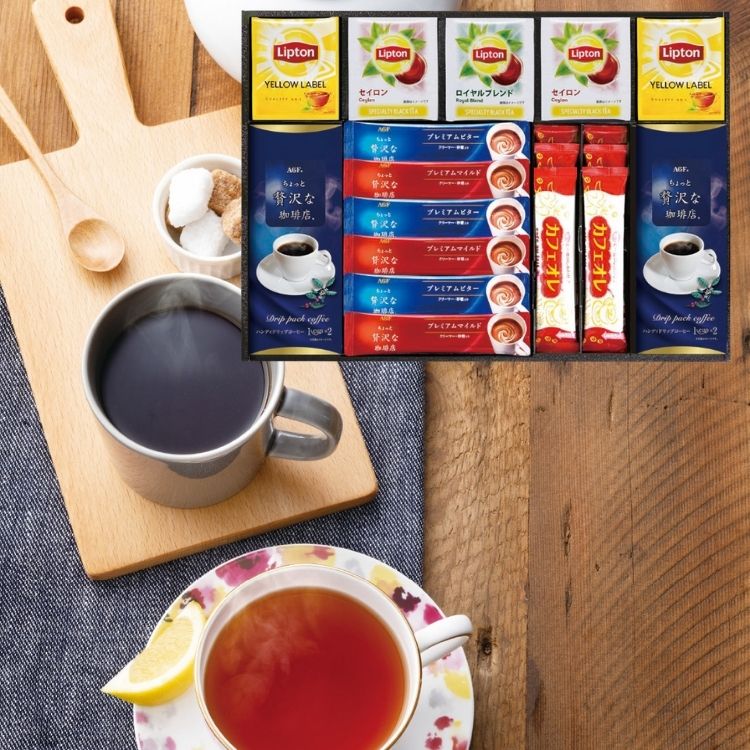 【楽天市場】AGF＆リプトン 珈琲・紅茶セット BDA-30 ギフト コーヒー 紅茶 詰合せ プレゼント 誕生日 出産内祝い 結婚内祝い 出産祝い 結婚祝い お祝い お返し 香典返し 快気祝い ...