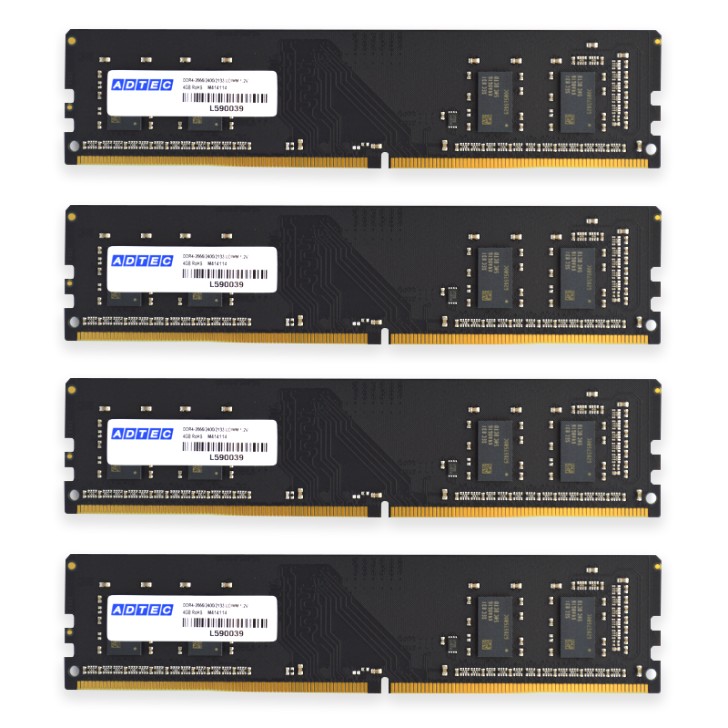 【楽天市場】アドテック デスクトップ用増設メモリ DDR4-2666 UDIMM 16GB 省電力 4枚組 ADS2666D-H16G4 ...