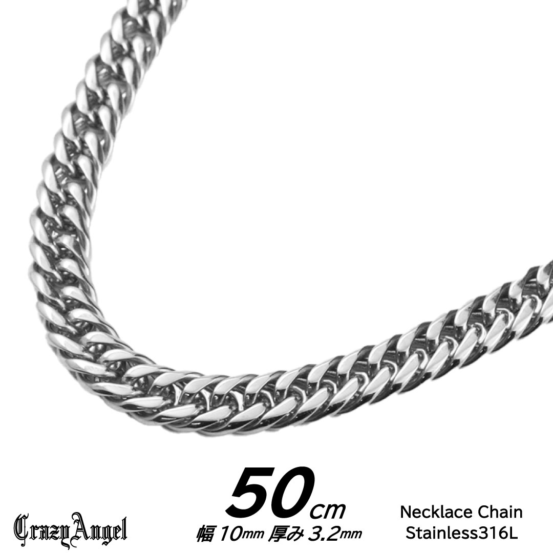 【楽天市場】Crazy Angel クレイジーエンジェル メンズ ステンレス 喜平ネックレス 6面 50cm 10mm 太め CA997 ...