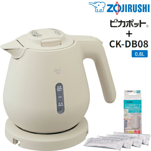 【楽天市場】ZOJIRUSHI 象印 CK-DB08-CA電気ケトル【0.8L】＋CD-KB03X-Jポット洗浄用クエン酸【30g×4包】：GIMMICK