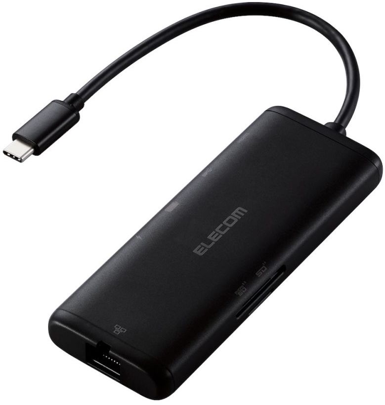 【楽天市場】ELECOM エレコム Type-Cドッキングステーション/USB PD対応/USB-A×2/USB-C×/HDMI/SD+microSD/LAN/ブラック DST-070BPBK ...