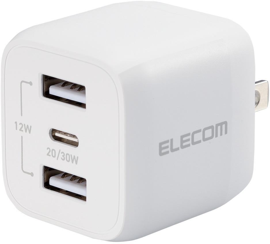 【楽天市場】ELECOM エレコム AC充電器/USB充電器/USB PD対応/32W/USB-C1ポート/USB-A2ポート/スイングプラグ/ホワイト MPA-ACCP4032WH：GIMMICK