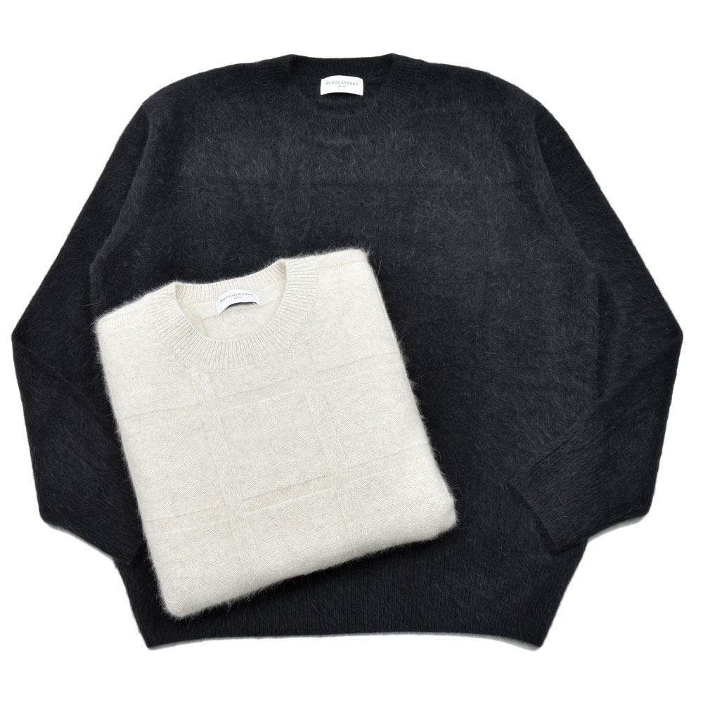 【楽天市場】RENCONTRANT（レンコントラント）フォックスウールシャドーチェッククルーネックニット 10086 16042403172：ginlet（ジンレット）