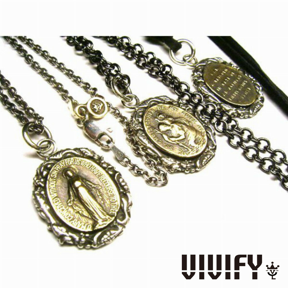 【楽天市場】VIVIFY ビビファイ ペンダント ネックレス シルバー Ivied Frame メダイ メッセージ Message ペンダントトップ チェーンなし メンズアクセサリー ...