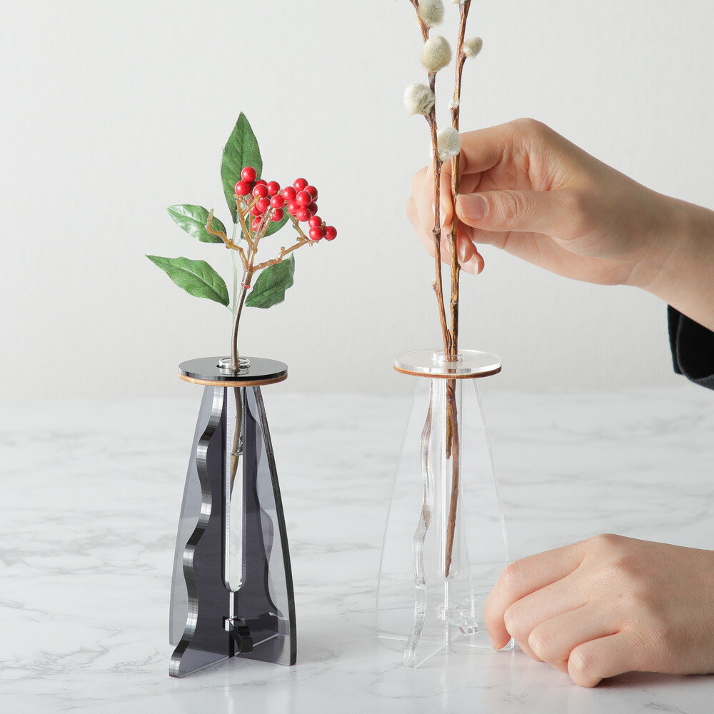 【楽天市場】一輪挿し おしゃれ NEW ICHIRIN VASE モノトーン PLYDESIGN かわいい インテリア 組み立て式 花器 プラ ...