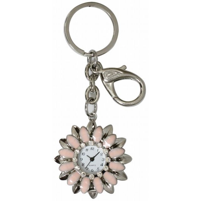 【楽天市場】クレファー キーチェーンウォッチ フラワー ピンク BAS-4126-PK [メール便 日時指定代引不可]：銀座雑貨