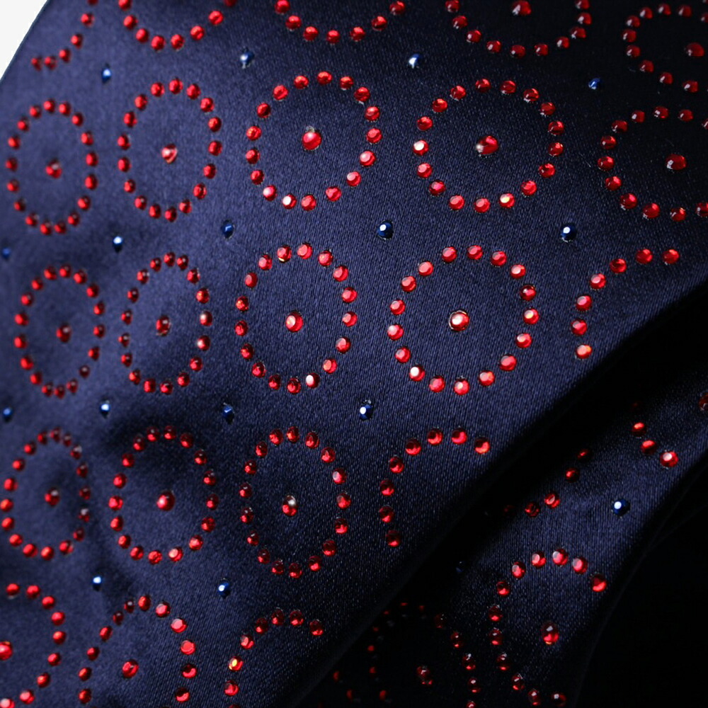 【楽天市場】【Silvio Fiorello／シルヴィオ・フィオレッロ】スワロフスキー付きネクタイ シルク ネイビー おしゃれ 高級 ギフト ...