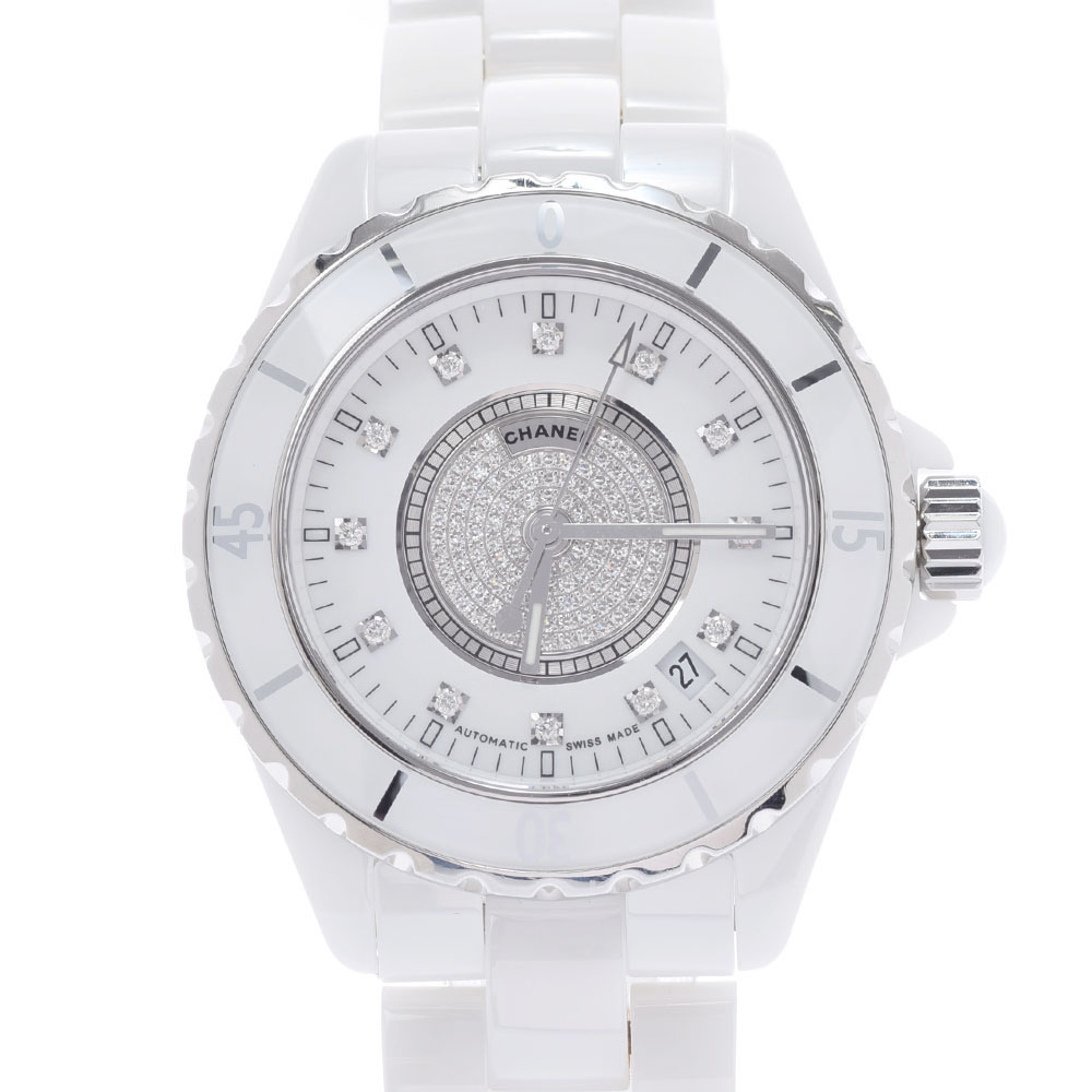 【楽天市場】CHANEL シャネル J12 38mm センターダイヤ 12Pダイヤ H1759 メンズ 白セラミック/SS 腕時計 自動巻き ...