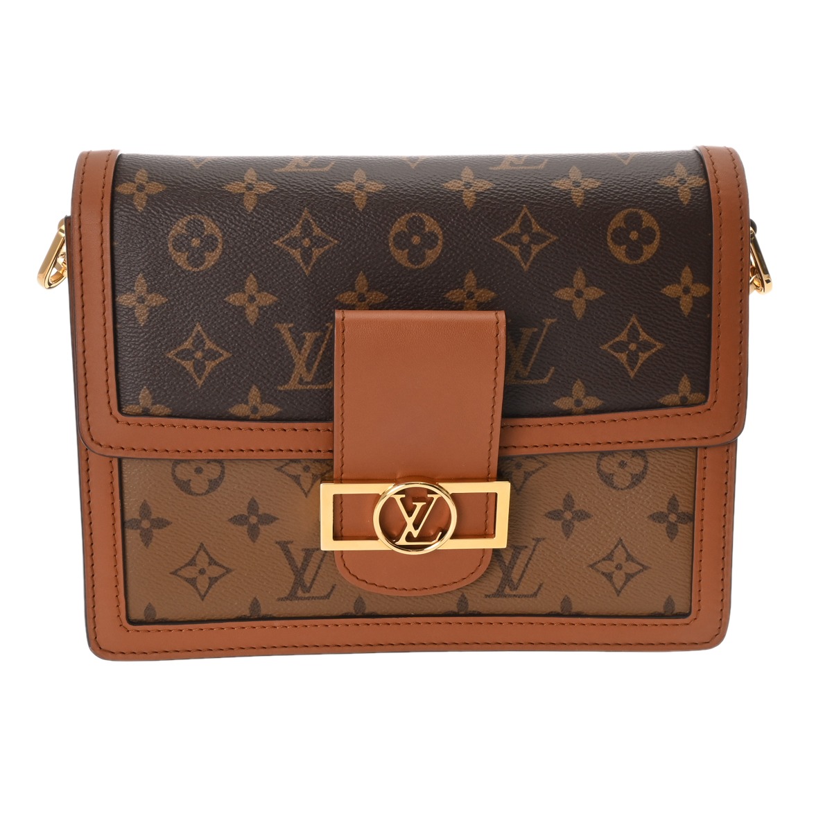 【楽天市場】LOUIS VUITTON ルイヴィトン モノグラムリバース ドーフィーヌ MM 旧型 キャメル系/ブラウン M44391 ...