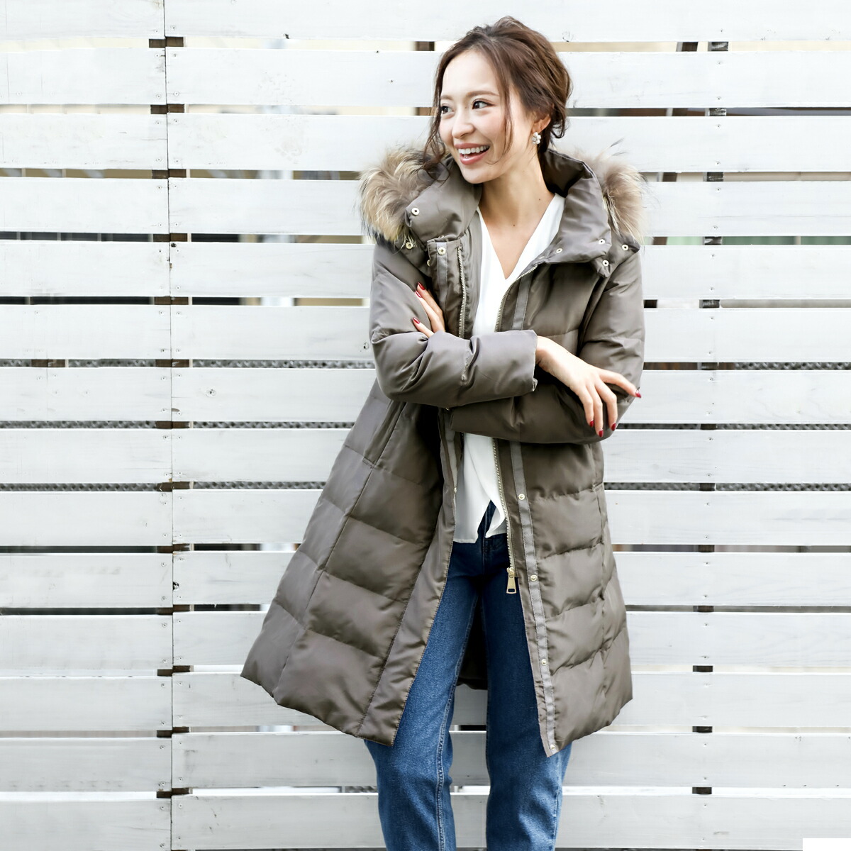 【楽天市場】コート レディース ダウンコート アウター ウィンターコート 防寒 上着 羽織り 長袖 冬 ジャケット オフィス カジュアル 通勤 ...