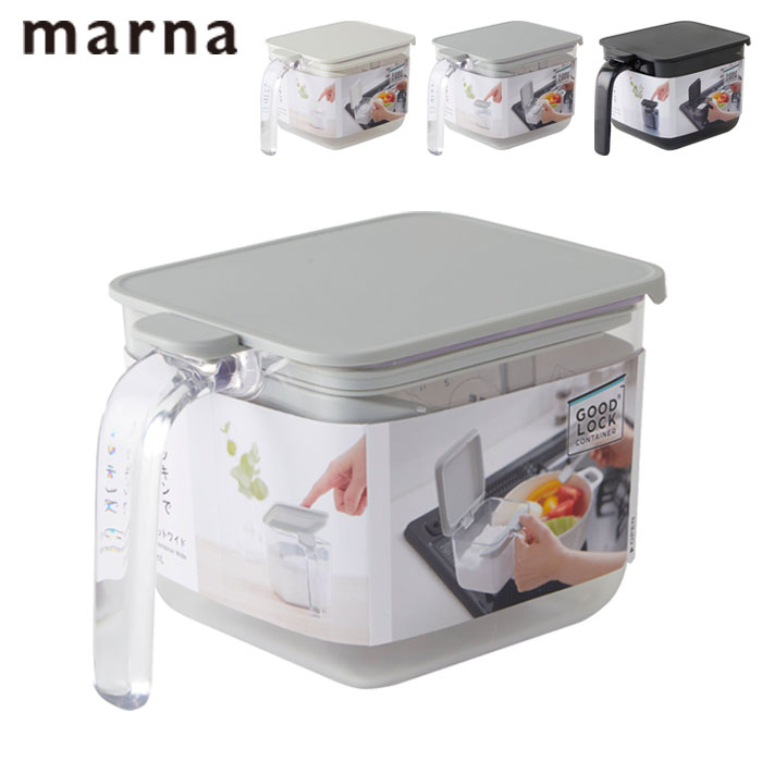 【楽天市場】マーナ 調味料ポット ワイド 大さじ1 スプーン付き 600ml MARNA GOOD LOCK CONTAINER 調味料入れ 砂糖 塩 密閉 保存 容器 ポット 調味料ケース ...