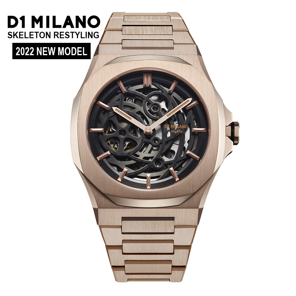 【楽天市場】ディーワンミラノ スケルトン リスタイリング SKBJ12 ローズゴールド D1 MILANO SKELETON RESTYLING メンズ腕時計 自動巻き SSブレスレット ...