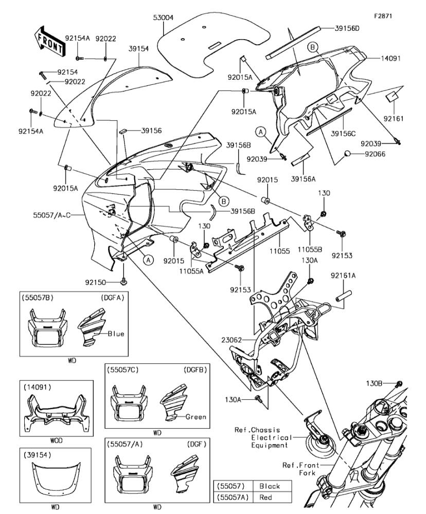 【楽天市場】Kawasaki カワサキ 純正部品 55057-5139-660 カウリング、UPP、M.S.ブラック：GLOBAL MOTO