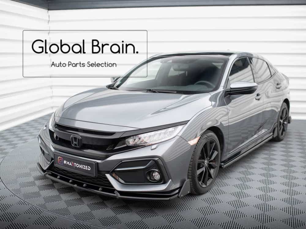 【楽天市場】ホンダ シビック FK7 ハッチバック 後期 フロント リップ スポイラー V1+ウィングレット / HONDA スプリッター ディフューザー エアロ パーツ カスタム チューン ...