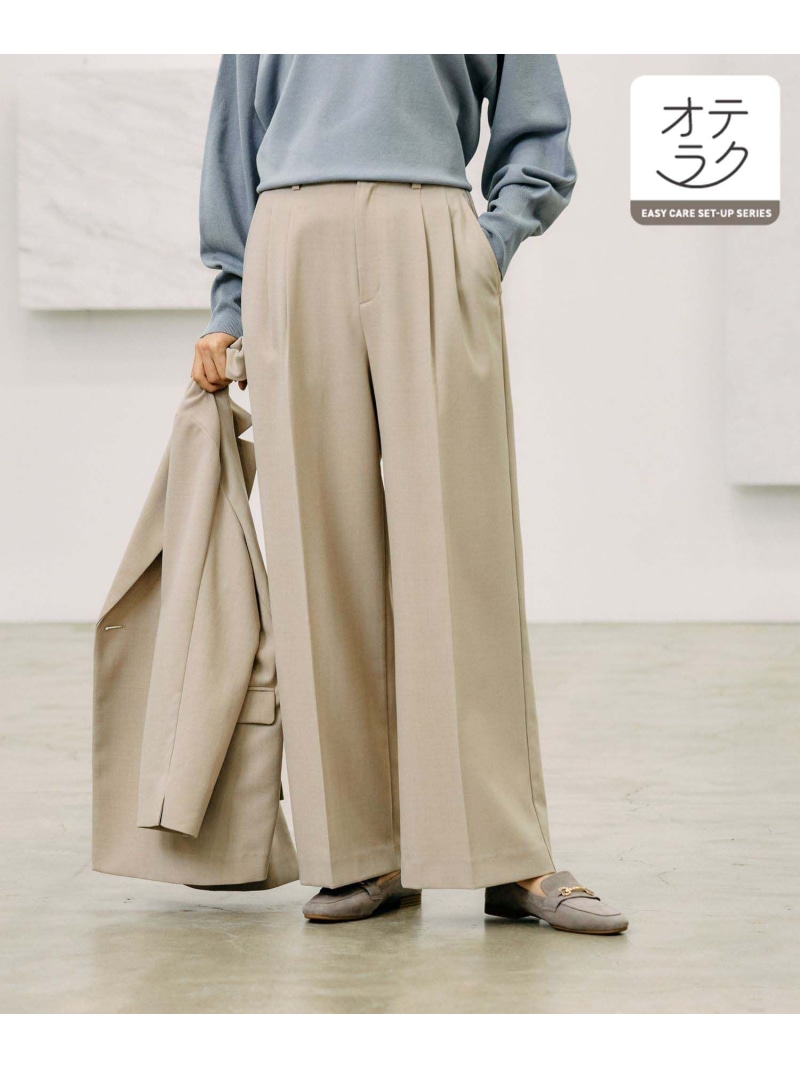 【楽天市場】【SALE／60%OFF】お手入れラクラクセットアップ/ワイドパンツ/253482 GLOBAL WORK グローバルワーク パンツ その他のパンツ グレー ベージュ ブラック ...