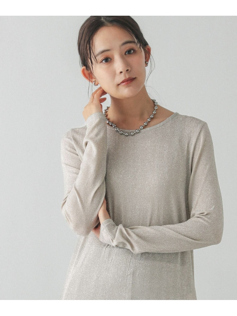 【楽天市場】Beauteeラメクループルオーバー長袖/115464 GLOBAL WORK グローバルワーク トップス カットソー・Tシャツ ホワイト ブラック シルバー[Rakuten ...