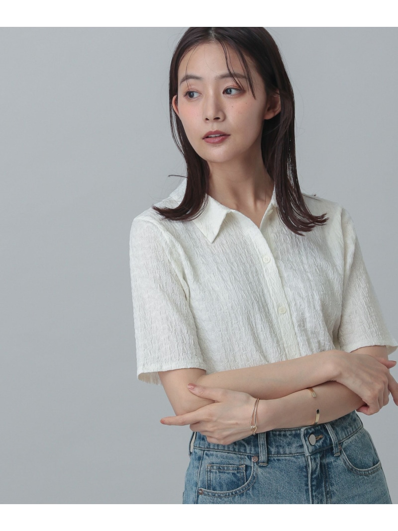 【楽天市場】【SALE／40%OFF】MATINEE LINE/ポコポコシャツ半袖/327916 GLOBAL WORK グローバルワーク トップス シャツ・ブラウス ブラック ホワイト ...