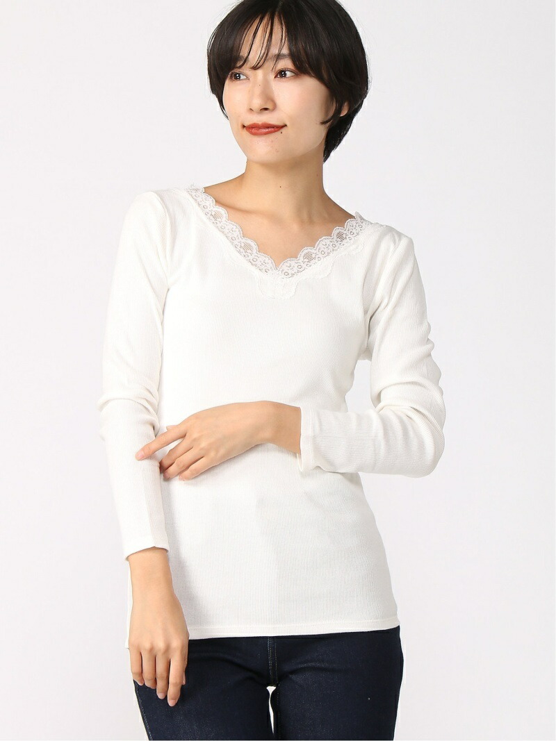 【楽天市場】【SALE／52%OFF】(W)BEAUTEEレースV/LS GLOBAL WORK グローバルワーク カットソー Vネックカットソー ホワイト ネイビー ブラウン ブラック ...