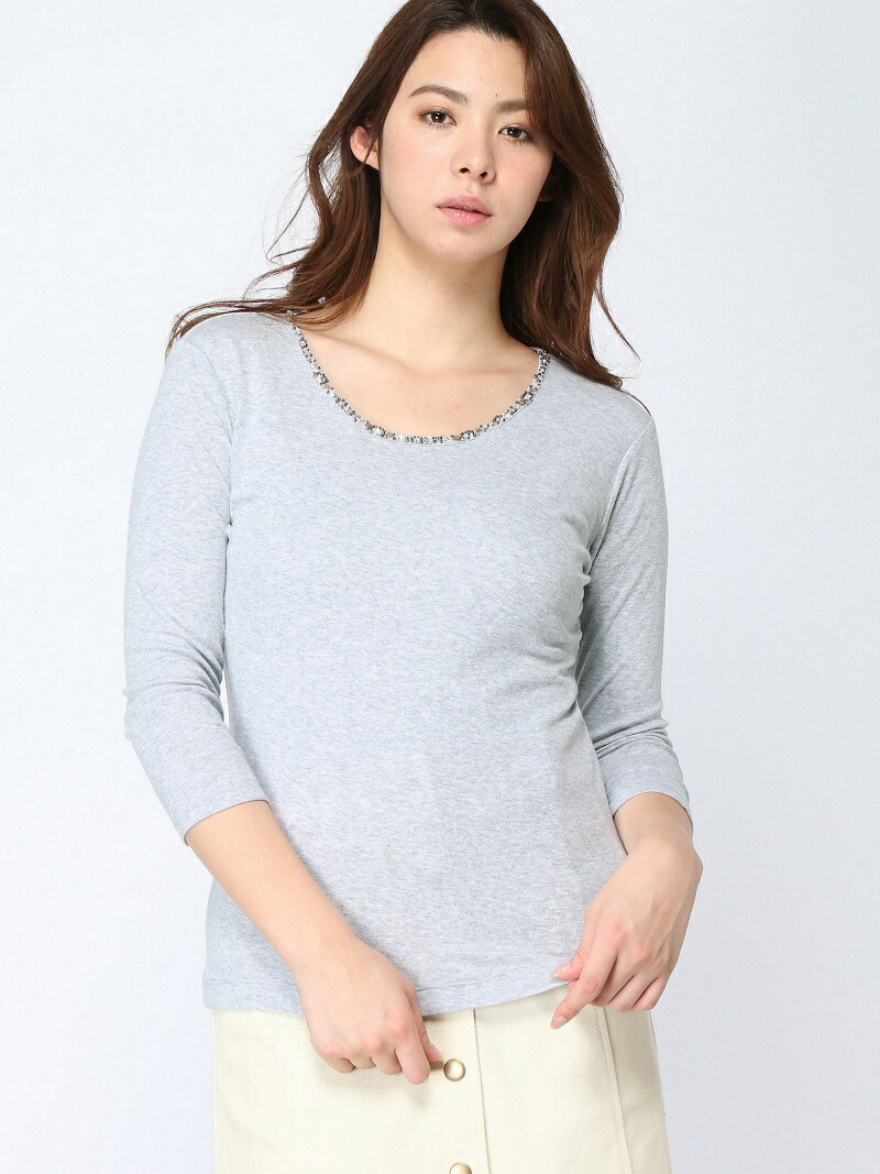 【楽天市場】【SALE／37%OFF】【レディース】ビジューUネック/8分袖 GLOBAL WORK グローバルワーク トップス その他の ...