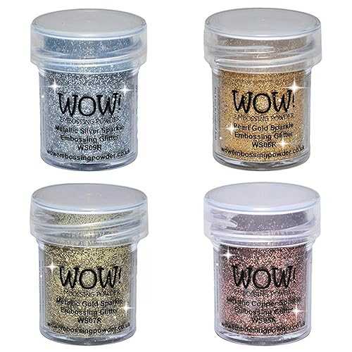 【楽天市場】Wow! Sparkle Bundle - Embossing Powders 4 Jars: Metallic Gold ...