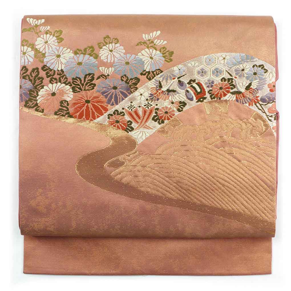 【楽天市場】【中古】名古屋帯 リサイクル帯 幅30cm 長さ355cm レディース 宝尽くし 秋冬春用 正絹（シルク）ピンク 未使用品 リメイク リユース：リサイクル着物 呉服のきくや