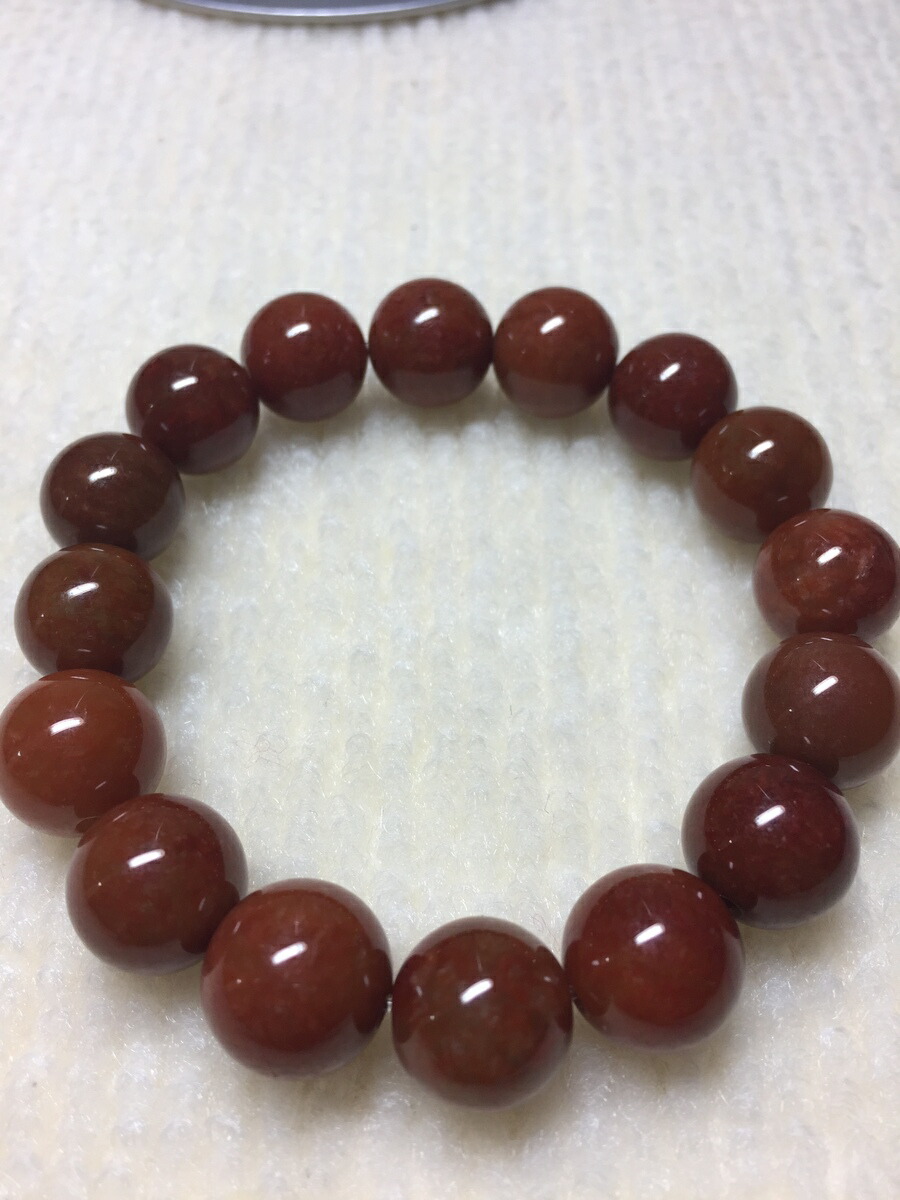 【楽天市場】ブレスレット赤 (約38mm) 重51g 16玉 大11mm：チアキ商店