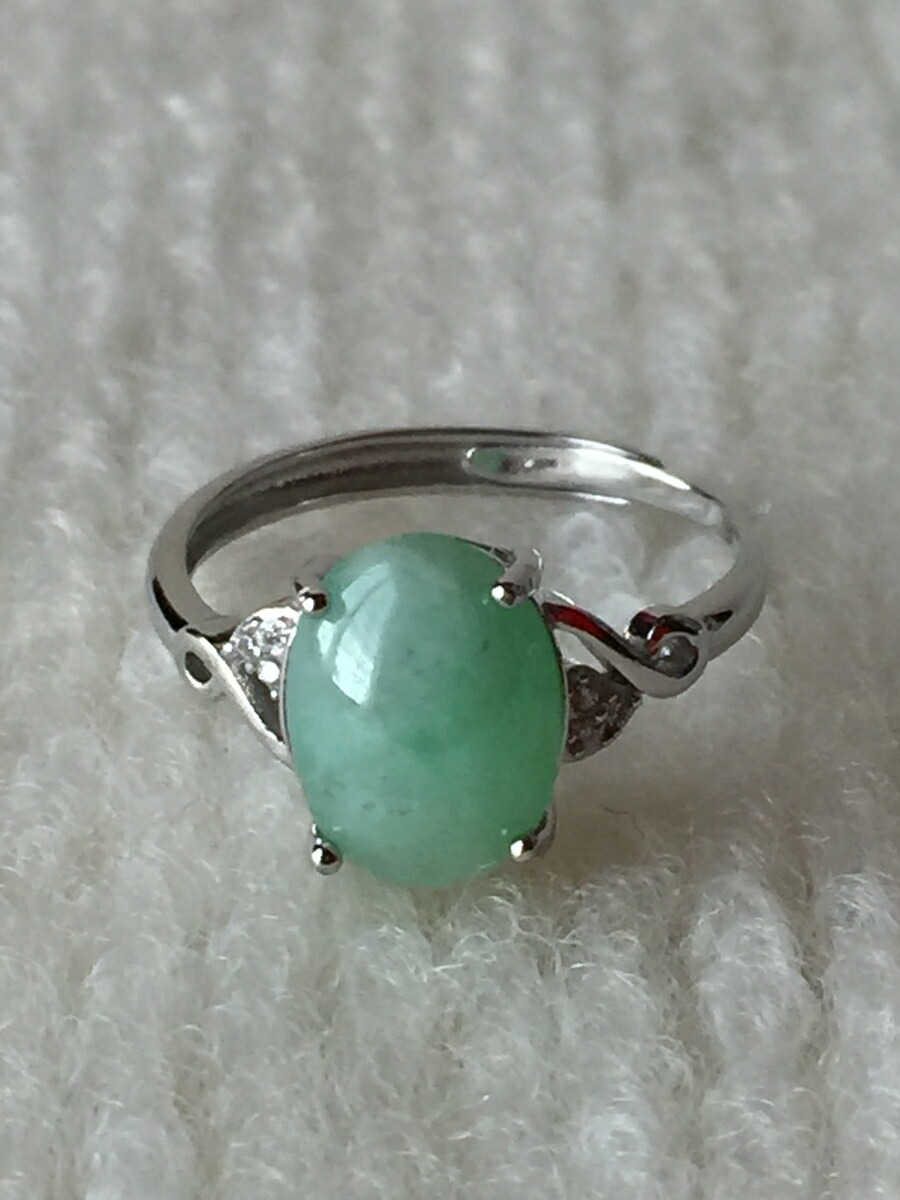 【楽天市場】指輪淡緑色ミャンマー本翡翠石：チアキ商店