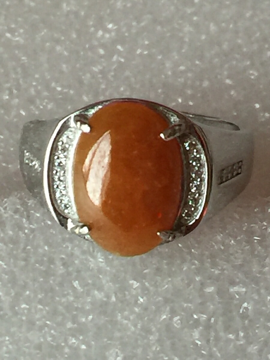 【楽天市場】指輪オレンジ色翡翠：チアキ商店