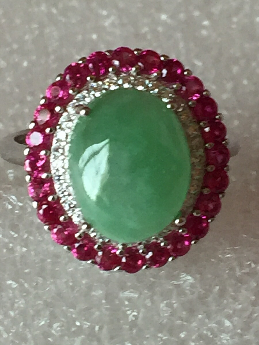 【楽天市場】指輪薄緑色翡翠：チアキ商店