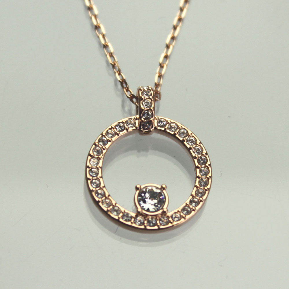 【楽天市場】スワロフスキー ネックレス ペンダント レディース クリエイティビティ サークル ローズゴールド/クリア SWAROVSKI ...
