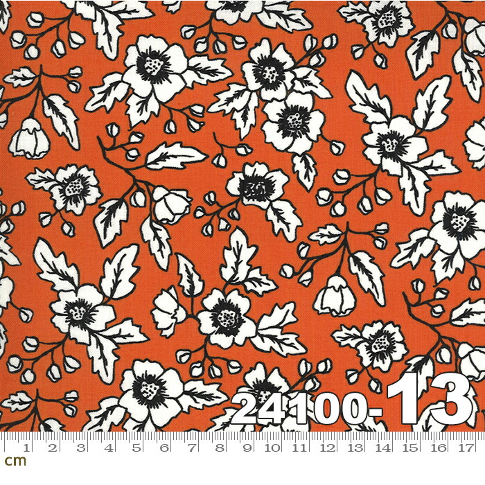 【楽天市場】【Moda モダ】Midnight Magic 2-24100-13(2E-04) 花柄 オレンジ系 ハロウィン シック コットン ...