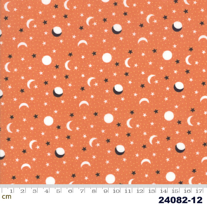 【楽天市場】【Moda モダ】Midnight Magic-24082-12(2E-03) 月柄 オレンジ系 ハロウィン シック コットン ...