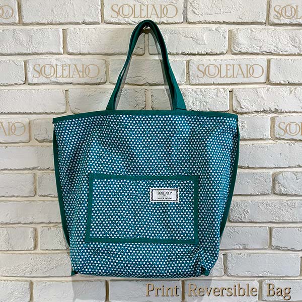 【楽天市場】SOULEIADO PRINT REVERSIBLE BAG ライトグリーン系 ソレイアード プリント リバーシブルバッグ ...