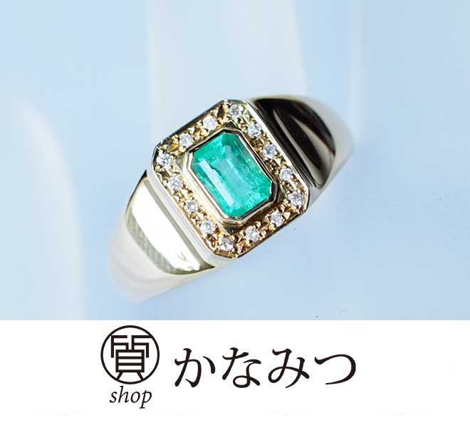 【楽天市場】印台 エメラルド ダイヤモンド リング 中古 レディース メンズ K18 25号 5 4g E0 45 D0 10 ダイア 18金