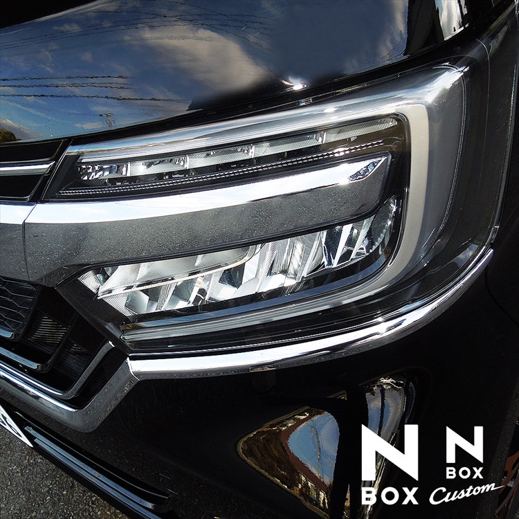 【楽天市場】NBOX JF3 前期 パーツ NBOXカスタム アクセサリー N-BOX N-BOXカスタム 外装 ドレスアップ カスタム ホンダ JF4 メッキ アイライン フロントグリル ...