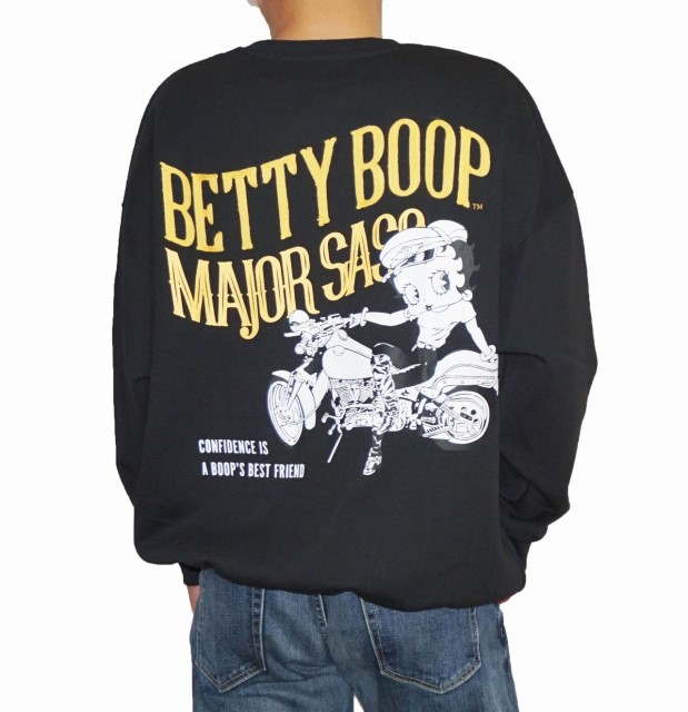 【楽天市場】ベティブープ メンズ トレーナー BettyBoop バイカー オーバーサイズ 15 スウェット キャラクター 黒 春物 秋物 ...