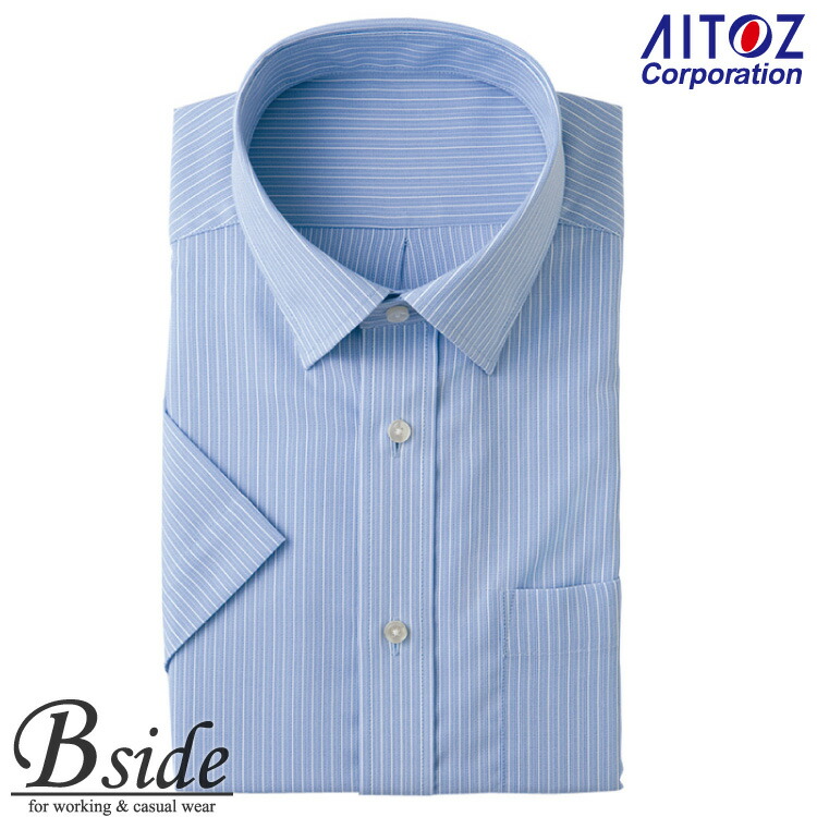 【楽天市場】アイトス【AITOZ 43070】★半袖カッターシャツ 美しい光沢と肌触り、オールシーズン快適素材。 2015SS：B-SIDE