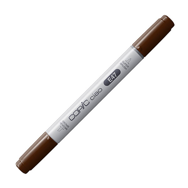 【楽天市場】コピックチャオ E47 1本 単品 ダーク・ブラウン Dark Brown COPIC ciao マーカー コミック 漫画 ...