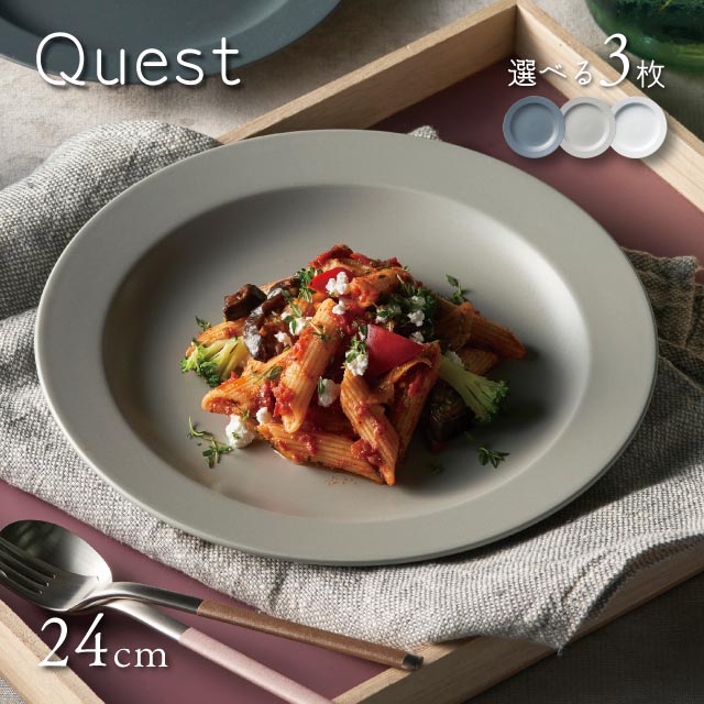 【楽天市場】24cmプレート 選べる3枚 Quest 丸東 STUDIO 010（QT-001・QT-002・QT-003）中皿 シンプル おうちカフェ おしゃれ：ANNON キッチン・業務用食器