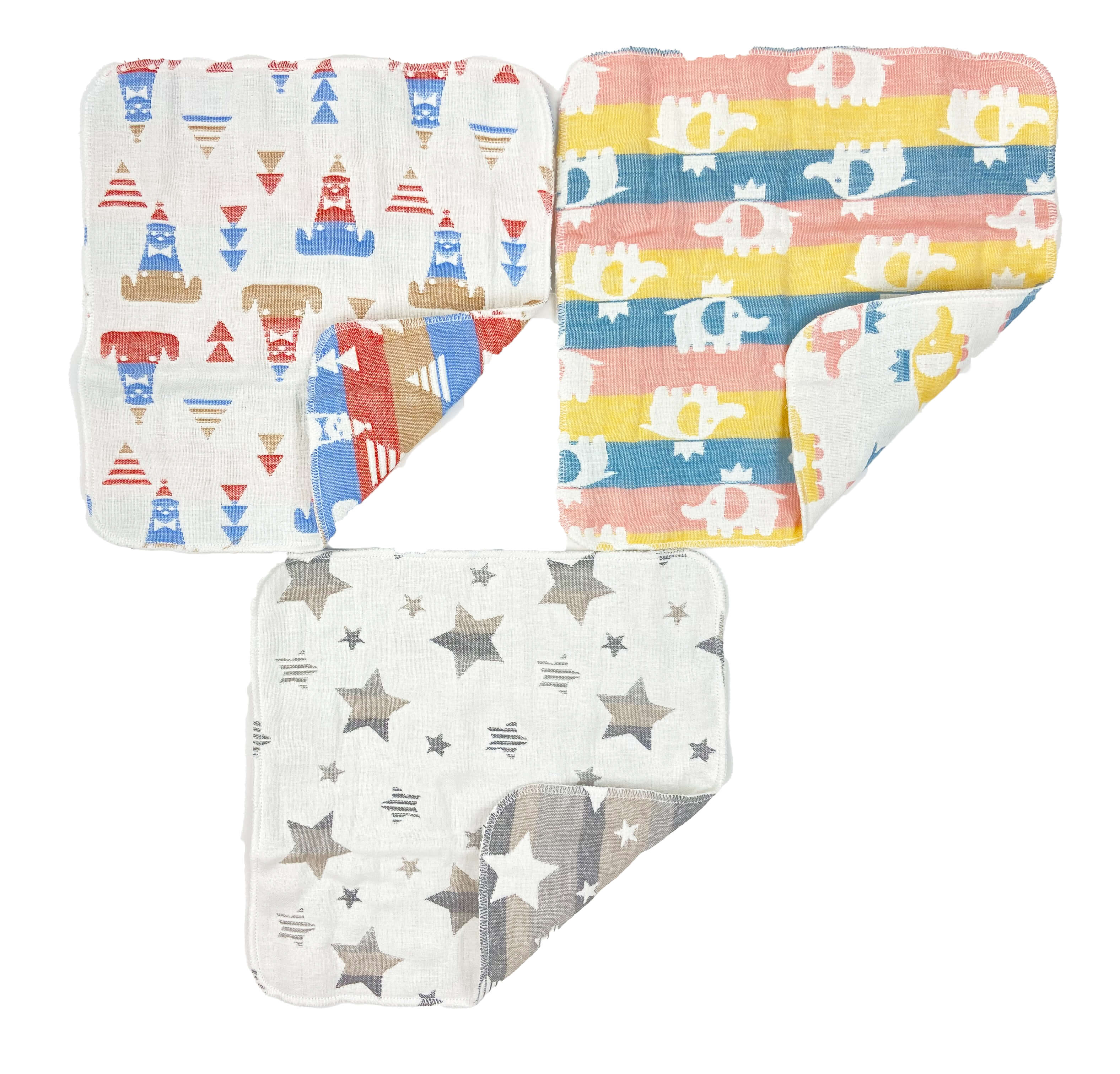 【楽天市場】【ネコポス・送料無料】6重織ガーゼハンカチ3枚セット：CU-TON