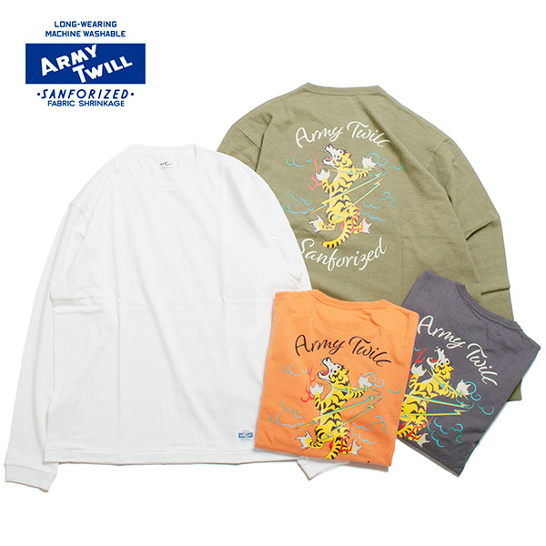 【楽天市場】【セール30%OFF】 ARMY TWILL アーミーツイル ロングスリーブ Tシャツ バックプリント タイガー 14OE ...
