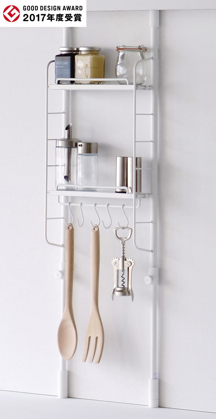 【楽天市場】【公式】 平安伸銅工業 SPLUCE キッチン スリムポールラック ハンガーset S ホワイト SPL-1：平安伸銅工業オンラインショップ