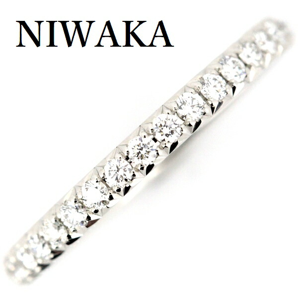 【楽天市場】NIWAKA 俄 ことほぎ ダイヤモンド ハーフエタニティリング Pt950 8.5号 2.0mm【中古】：株式会社シェリィー宝飾