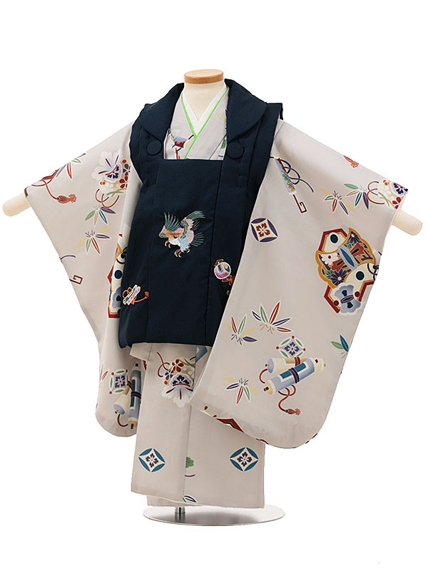 【楽天市場】七五三 レンタル 3歳 男の子 被布 A32J/紺 鷹×薄ｸﾞﾚｰ 小槌 レンタル 七五三 子供和装 被布コート 貸衣装☆新品足袋 ...