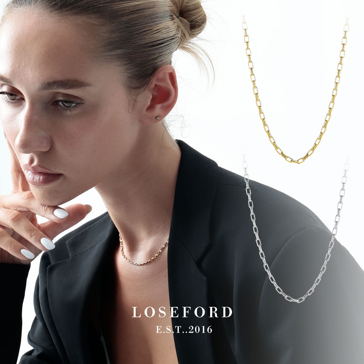 【楽天市場】【LOSE FORD 公式】 316L スクエア チェーンネックレス レディース ネックレス 金属アレルギー サージカルステンレス ゴールド シルバー ステンレス イオン ...