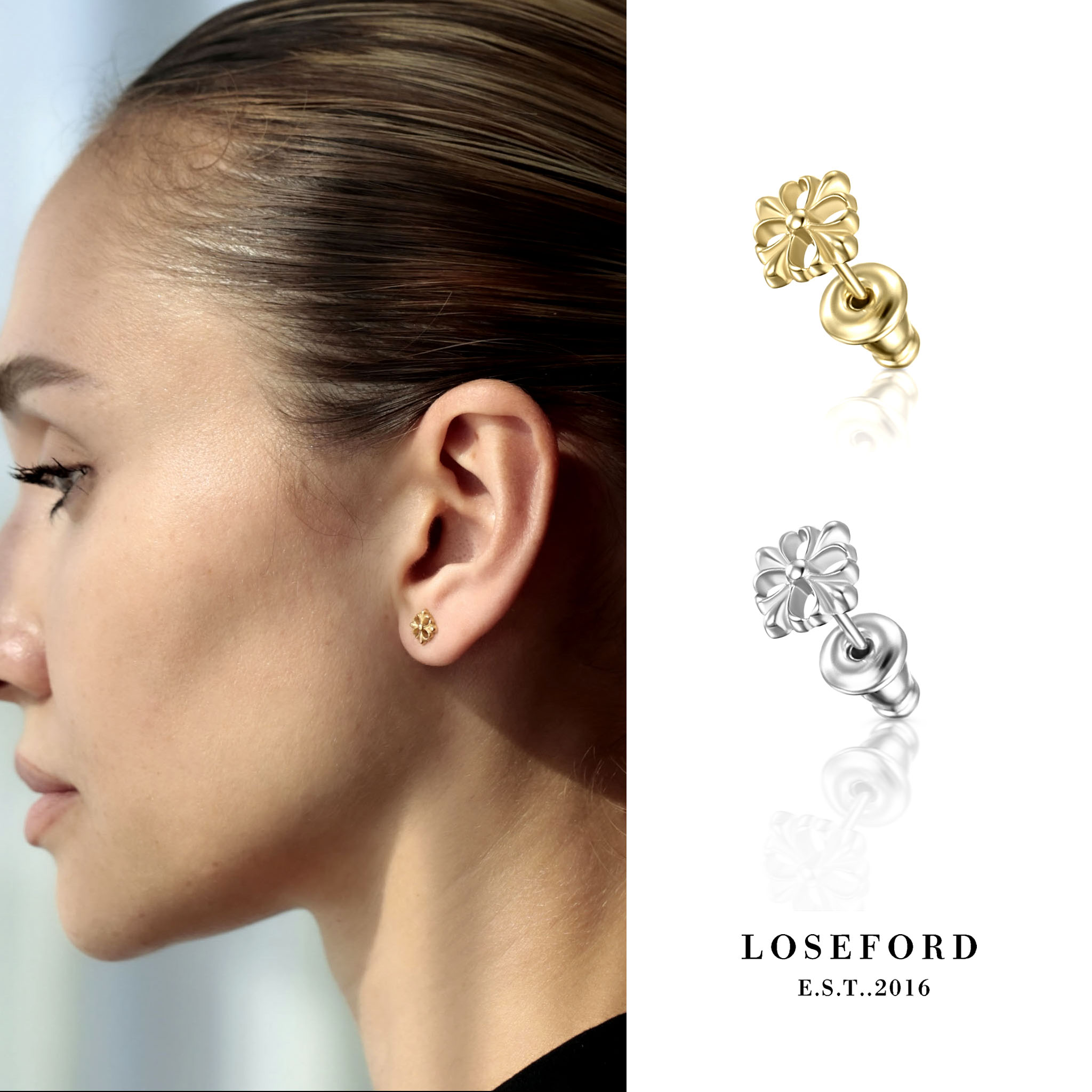 【楽天市場】【LOSE FORD 公式】 316L 四葉ピアス レディースピアス シルバー ゴールド 片耳 つけっぱなし サージカルステンレス ステンレス ステンレスピアス 316L 金属 ...