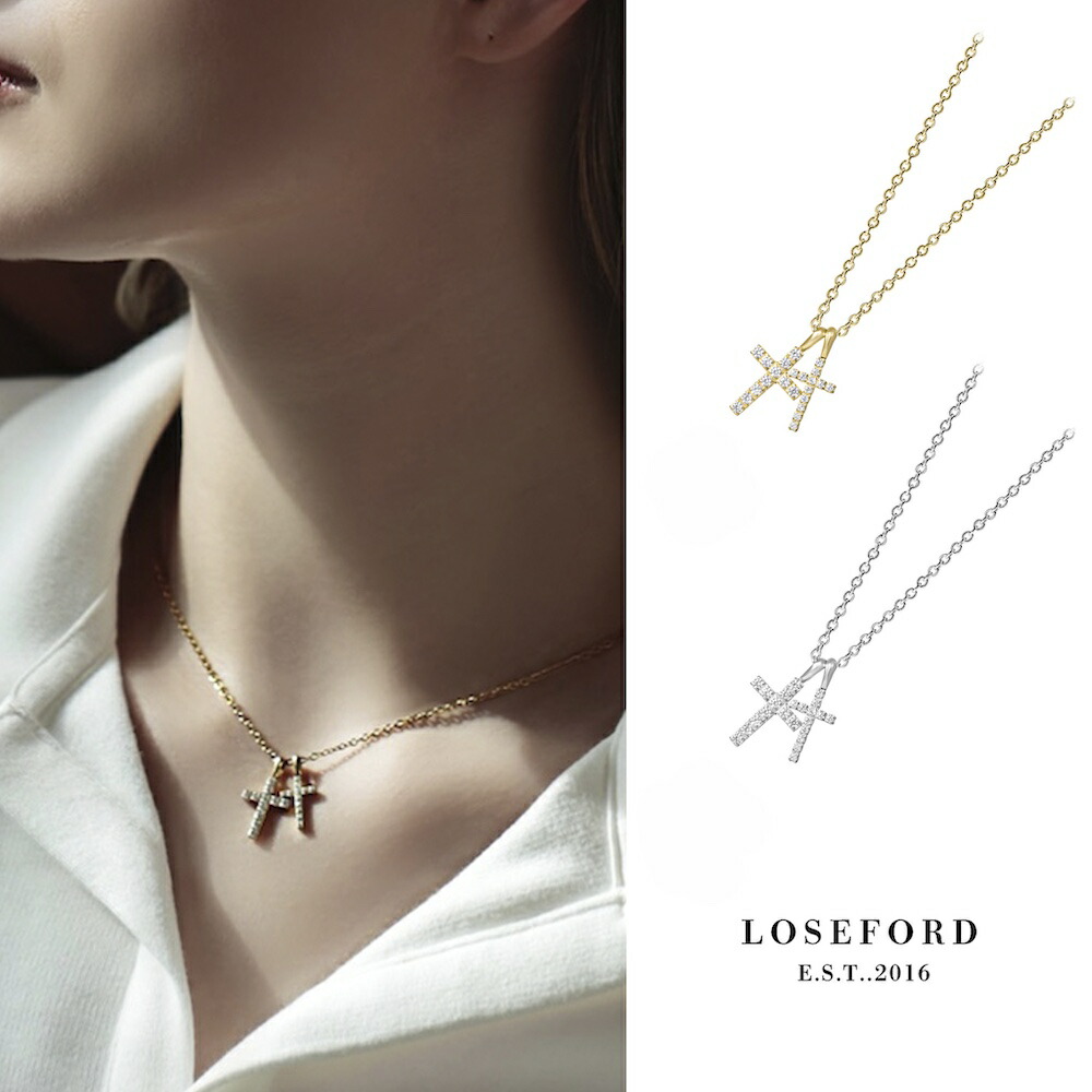 【楽天市場】【LOSE FORD 公式】 316L ダブルクロスネックレス クロスネックレス レディース ペア ペアネックレス ゴールド シルバー ステンレス 金属アレルギー ギフト シンプル ...