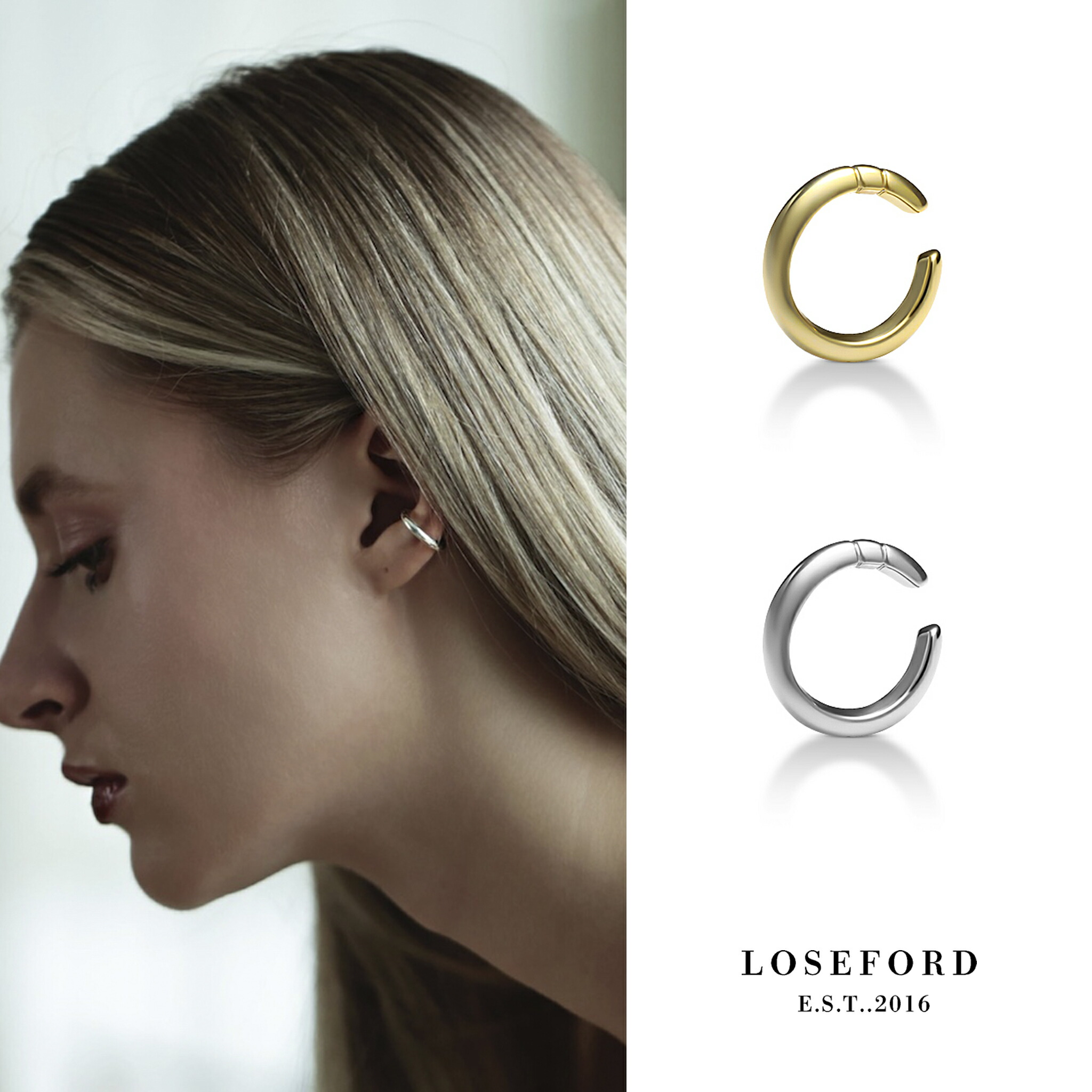 【楽天市場】【LOSE FORD 公式】 316L ラインイヤーカフ レディースピアス シルバー ゴールド シンプル ギフト プレゼント 人気 お洒落 P21：LOSE FORD 楽天市場店