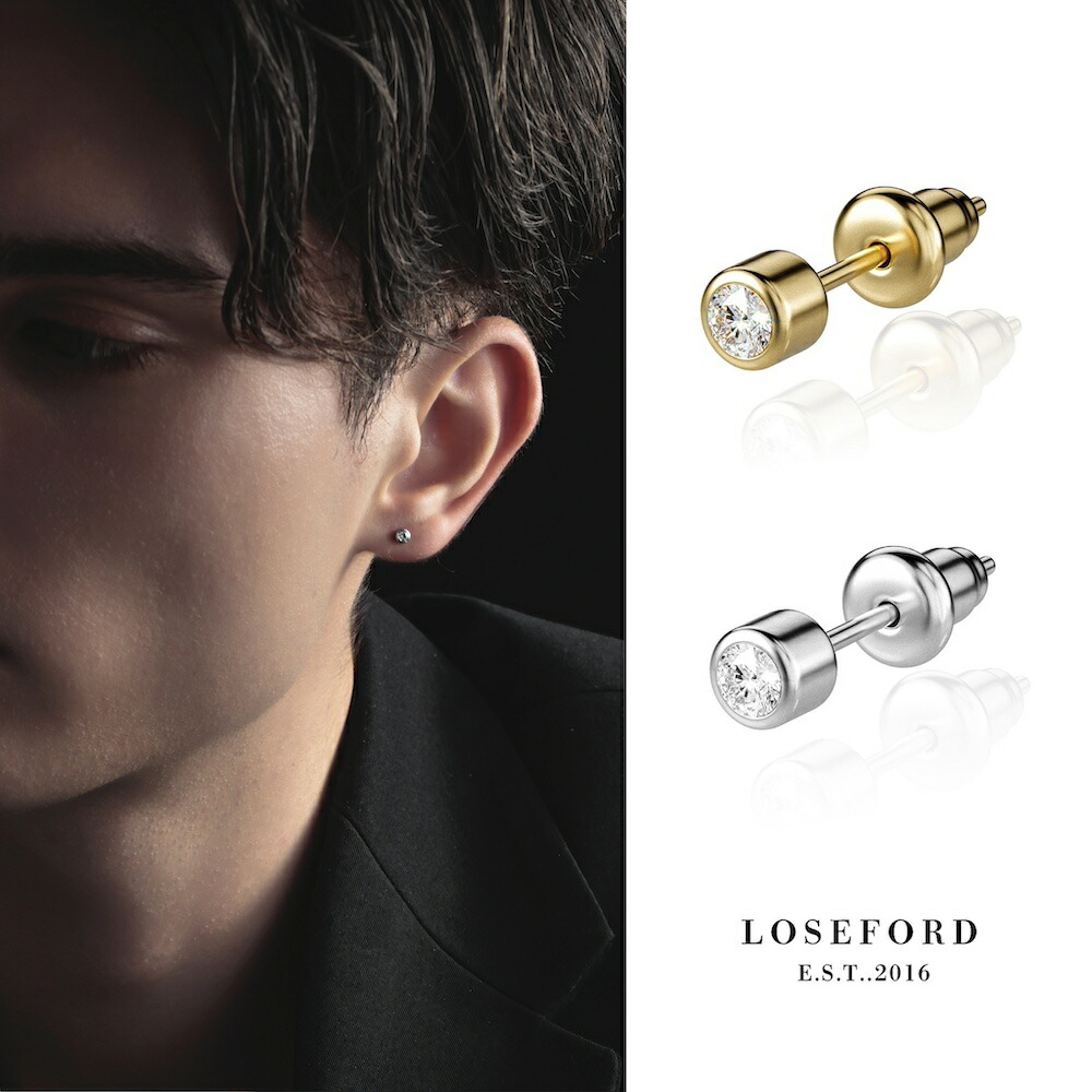 【楽天市場】【LOSE FORD 公式】 ステンレス ジルコニアピアス ジルコニア ピアス メンズピアス シルバー ゴールド 片耳 つけっぱなし サージカルステンレス ステンレス ステンレス ...