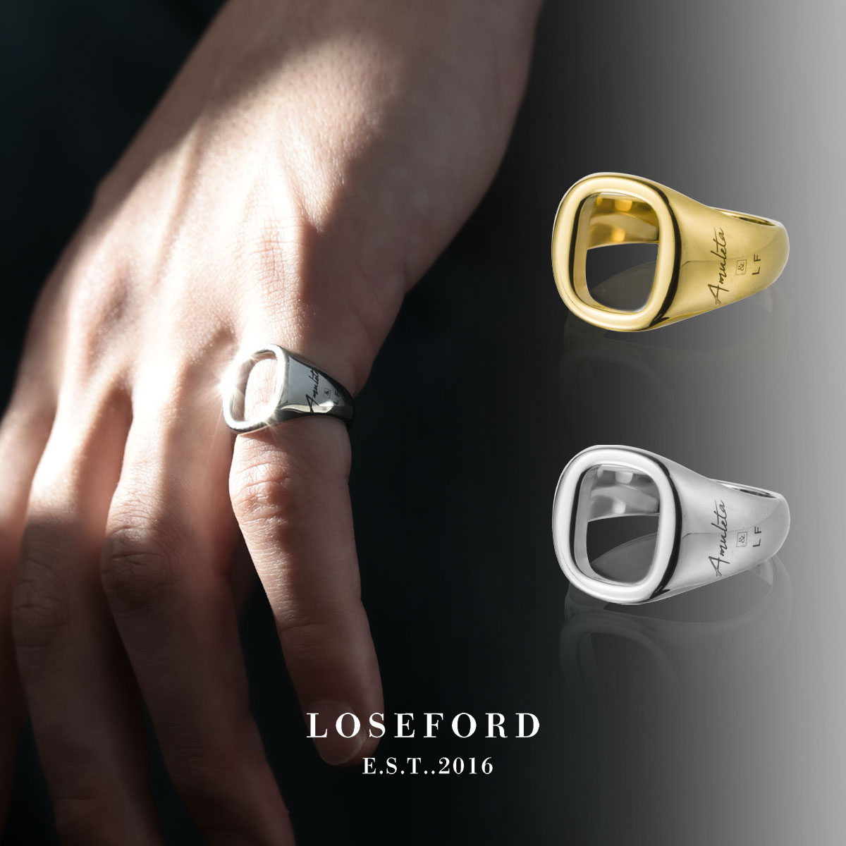 【楽天市場】【LOSE FORD 公式】 オープンシグネットリング 指輪 印台 印台リング ステンレス リング メンズ ゴールド シルバー 金 銀 316L シグネット スクエアリング ...